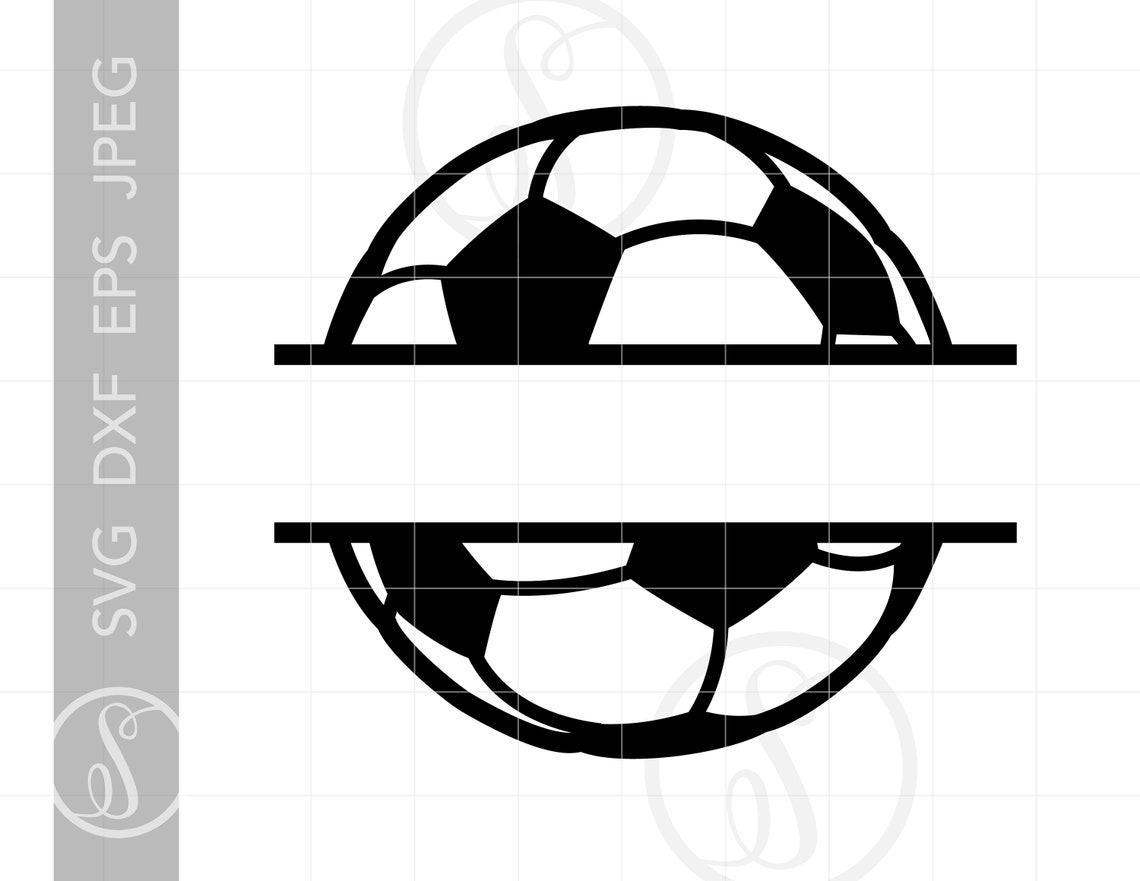 Soccer Split Frame SVG Soccer Monogram Clipart Soccer Ball - Etsy