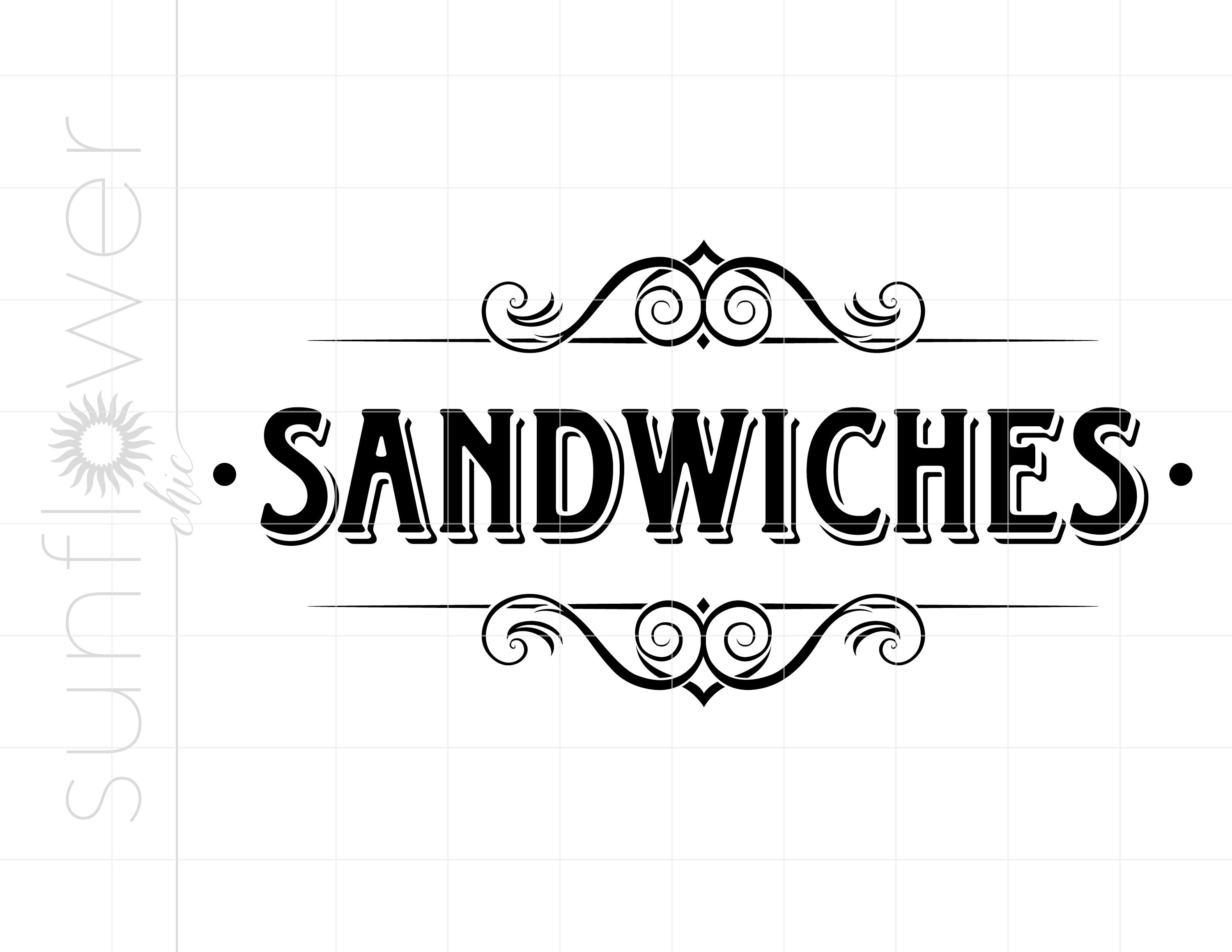 Classic SANDWICHES Sign Art Svg Dxf Pdf Png Jpg Sandwich Bar - Etsy