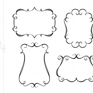 SVG Clipart Frames Dxf Eps Jpeg | Elegant Frames Cut File Clipart ...