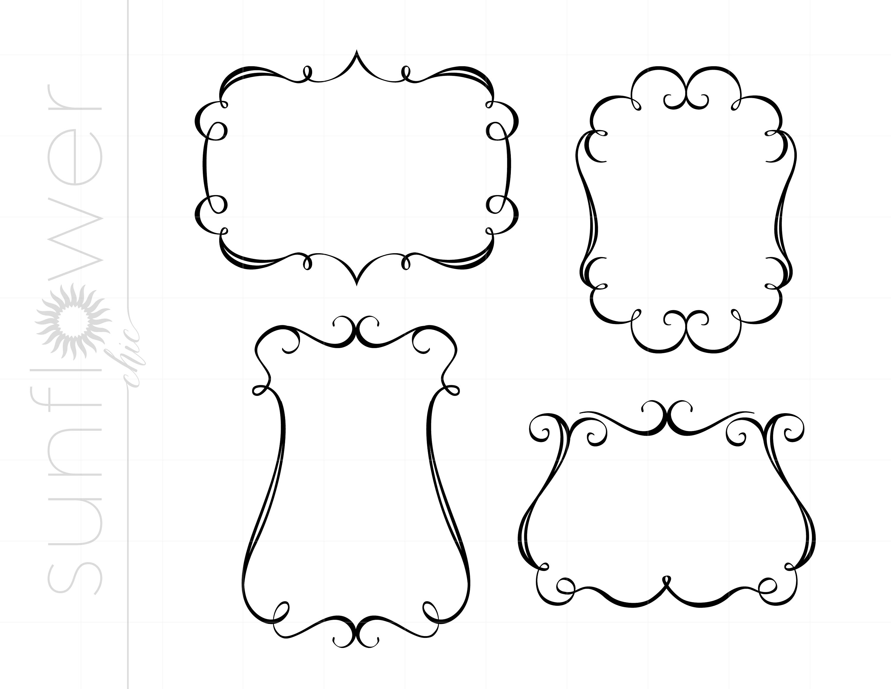 SVG Clipart Frames Dxf Eps Jpeg Elegant Frames Cut File - Etsy Australia