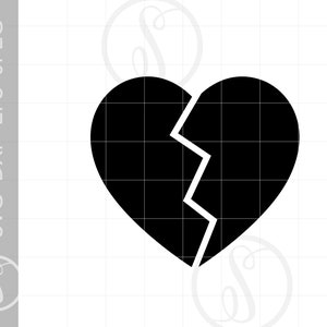 Broken Heart SVG Broken Heart Clipart Broken Heart - Etsy