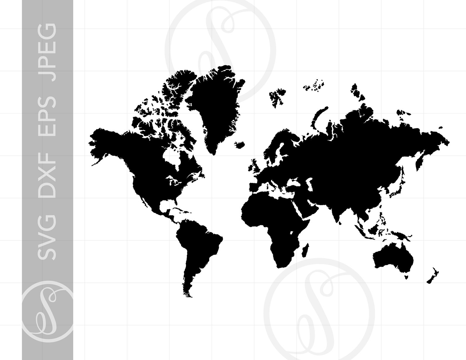 World Map Svg Cut Files World Map Silhouette SVG Cutting | Etsy