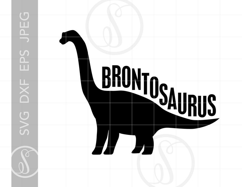 Brontosaurus SVG Clipart Brontosaurus Silhouette Cut File | Etsy