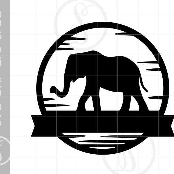 Elephant Monogram - Etsy