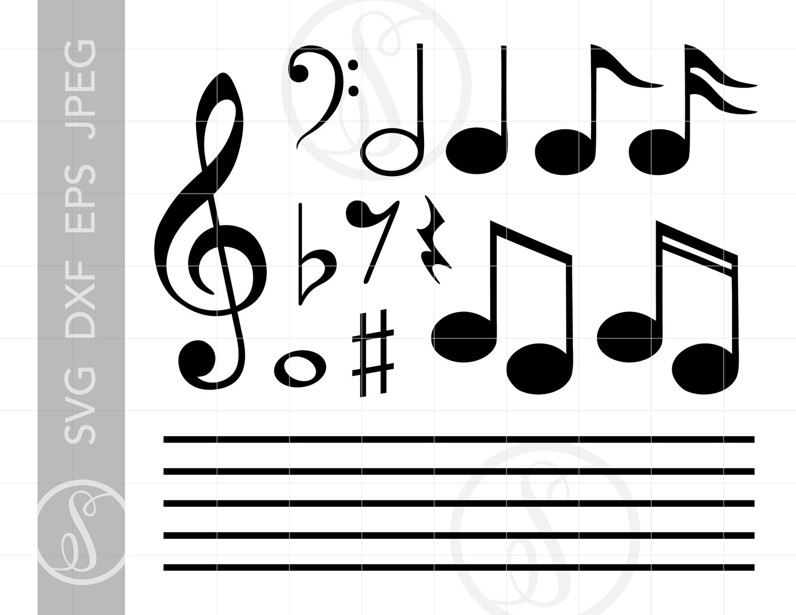 Music Notes SVG Music Symbols Clipart Music Notes - Etsy