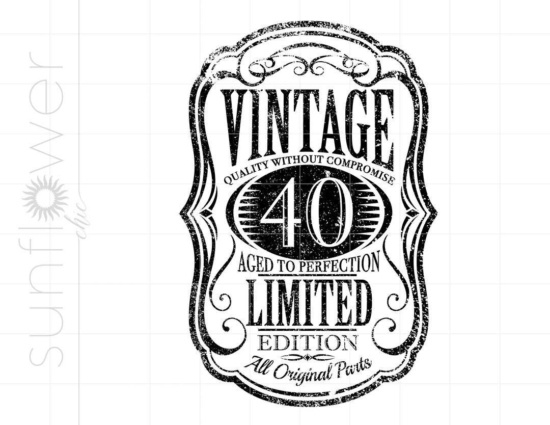 40th Birthday Svg | Distressed 40th Svg Download | All Original Parts ...