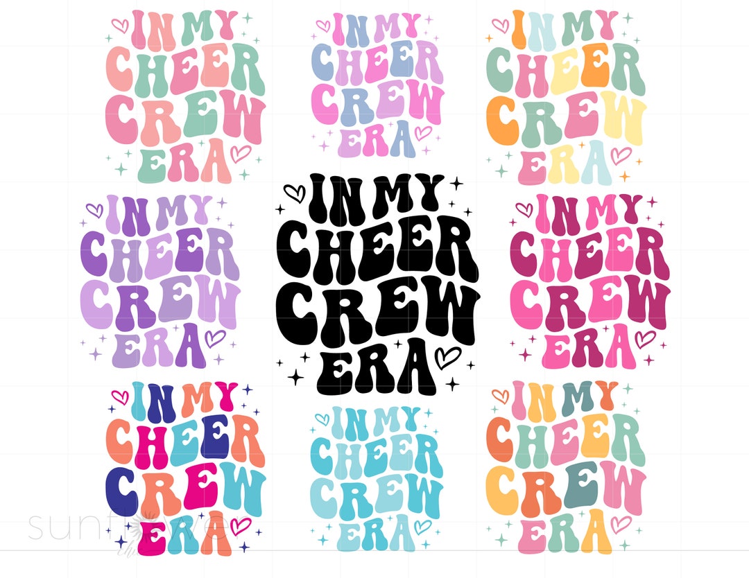 In My Cheer Crew Era Svg Bundle, Groovy Letters Cheer Crew Shirt Svg ...