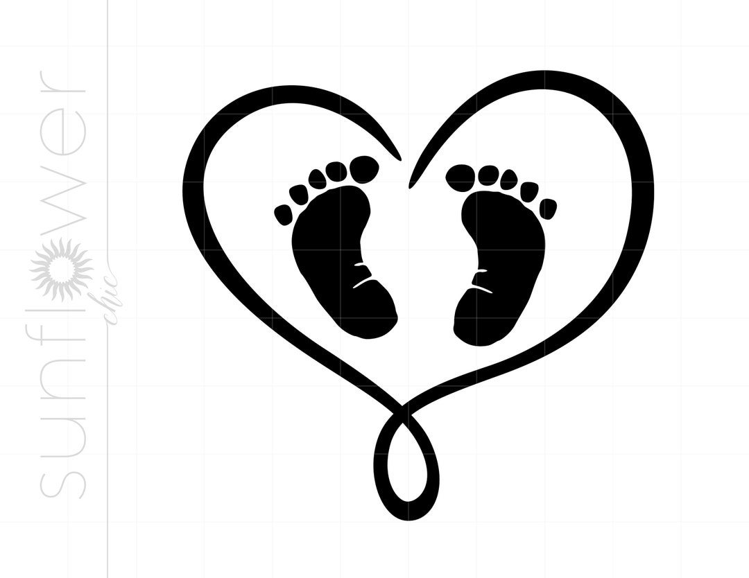 Hearts Baby Footprints SVG | Baby Footprints Clipart | Baby Feet ...