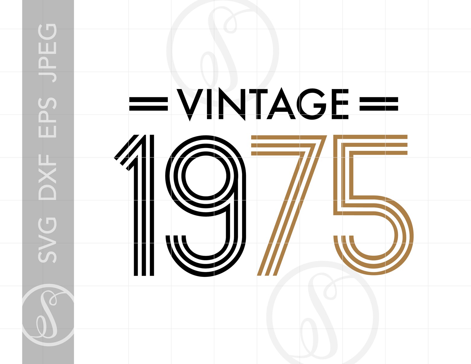 1975 Birthday SVG Vintage 1975 SVG Clipart Vintage 1975 | Etsy