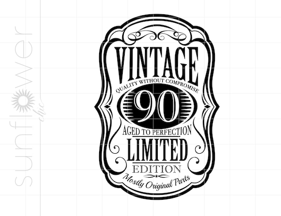 90th Birthday SVG Download Vintage 90 Mostly Original Parts | Etsy