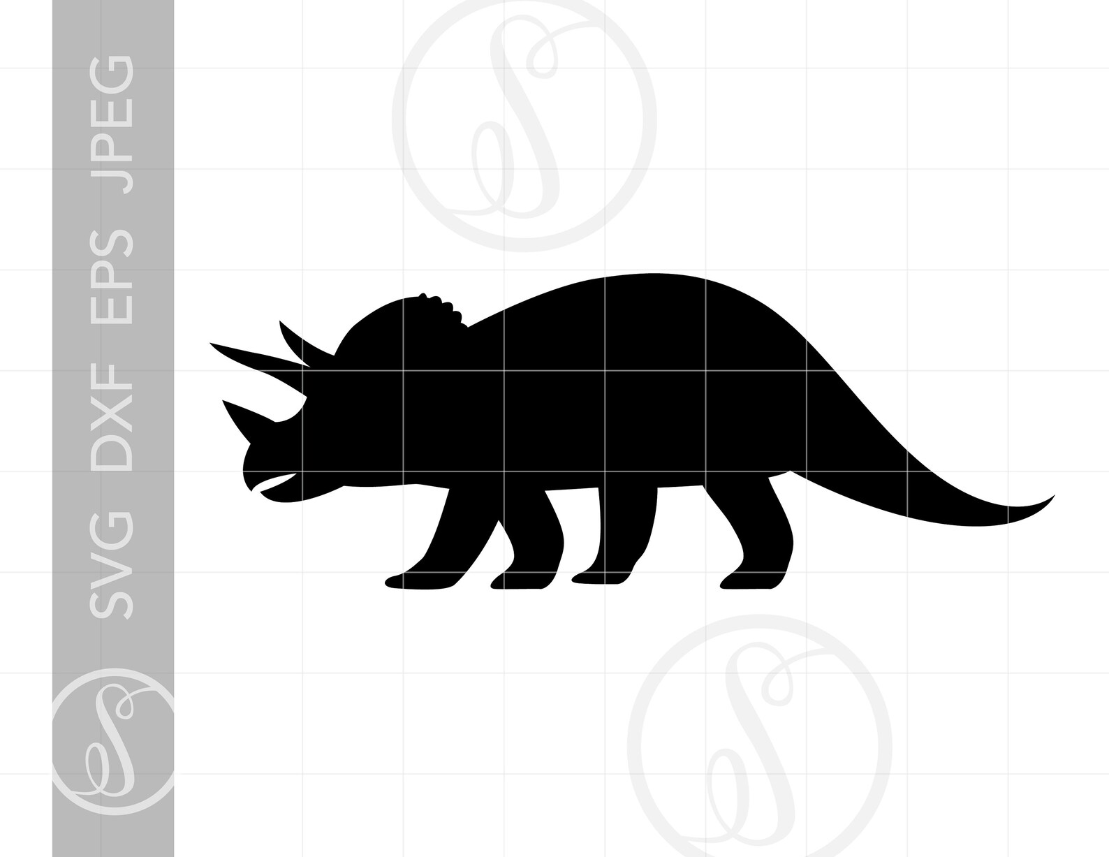 Triceratops SVG Triceratops Clipart Triceratops Silhouette | Etsy
