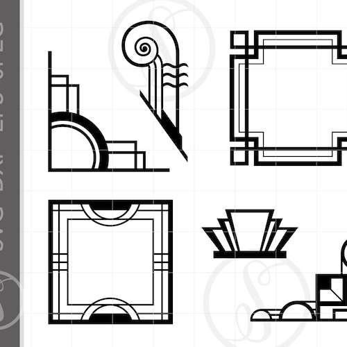 Art Deco SVG Dxf Eps Jpeg Art Deco Cut File Clipart Downloads - Etsy
