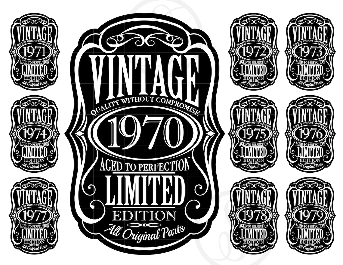 Vintage 1970's Whiskey Label SVG Downloads Vintage | Etsy