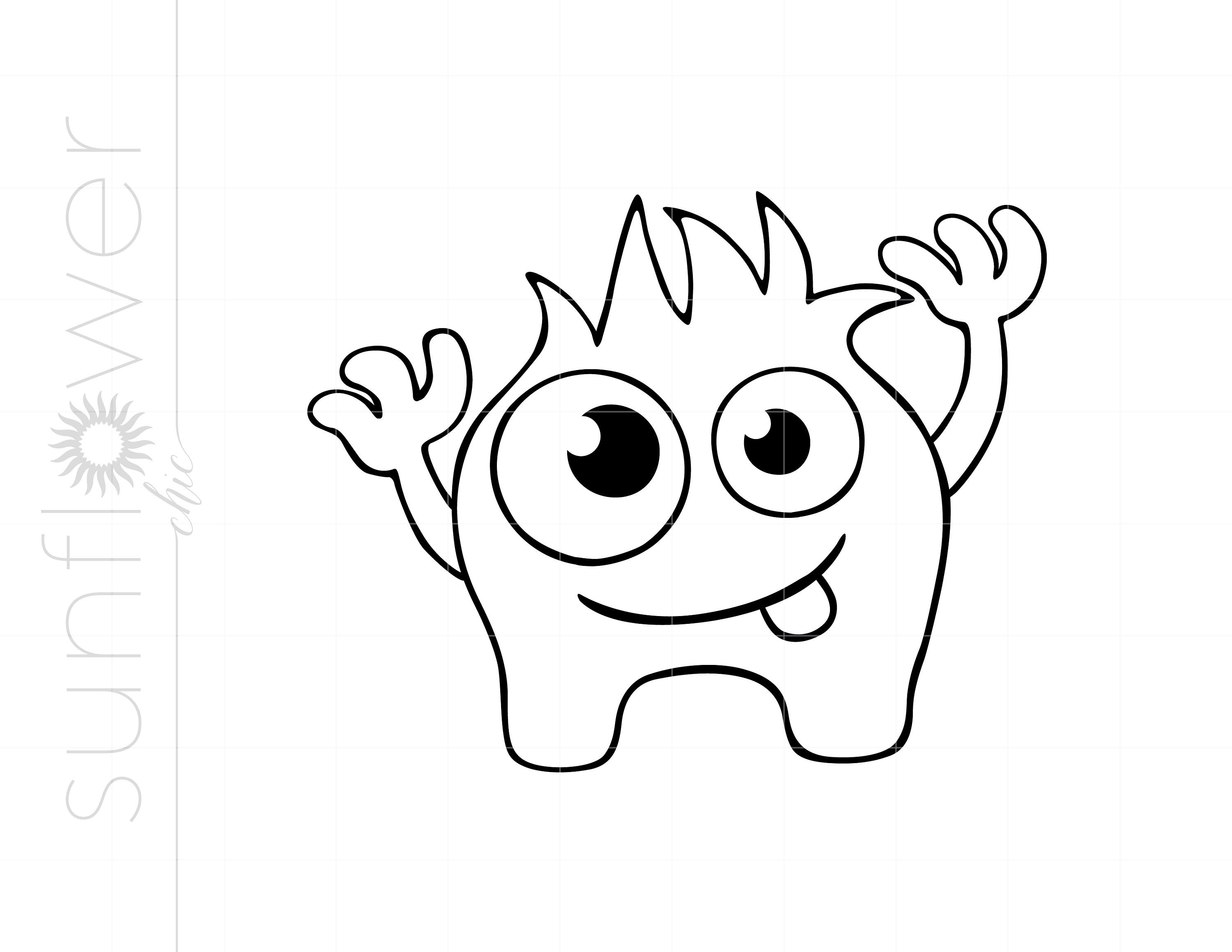 Monster Svg Goofy Monster Outline SVG Halloween Monster - Etsy Ireland