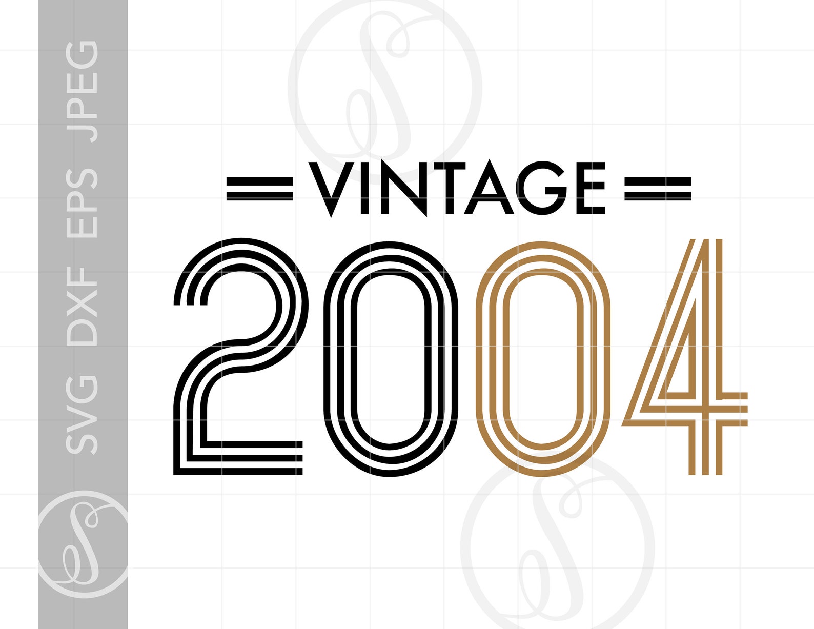 2004 Birthday SVG Vintage 2004 SVG Clipart Vintage 2004 Cut File for ...