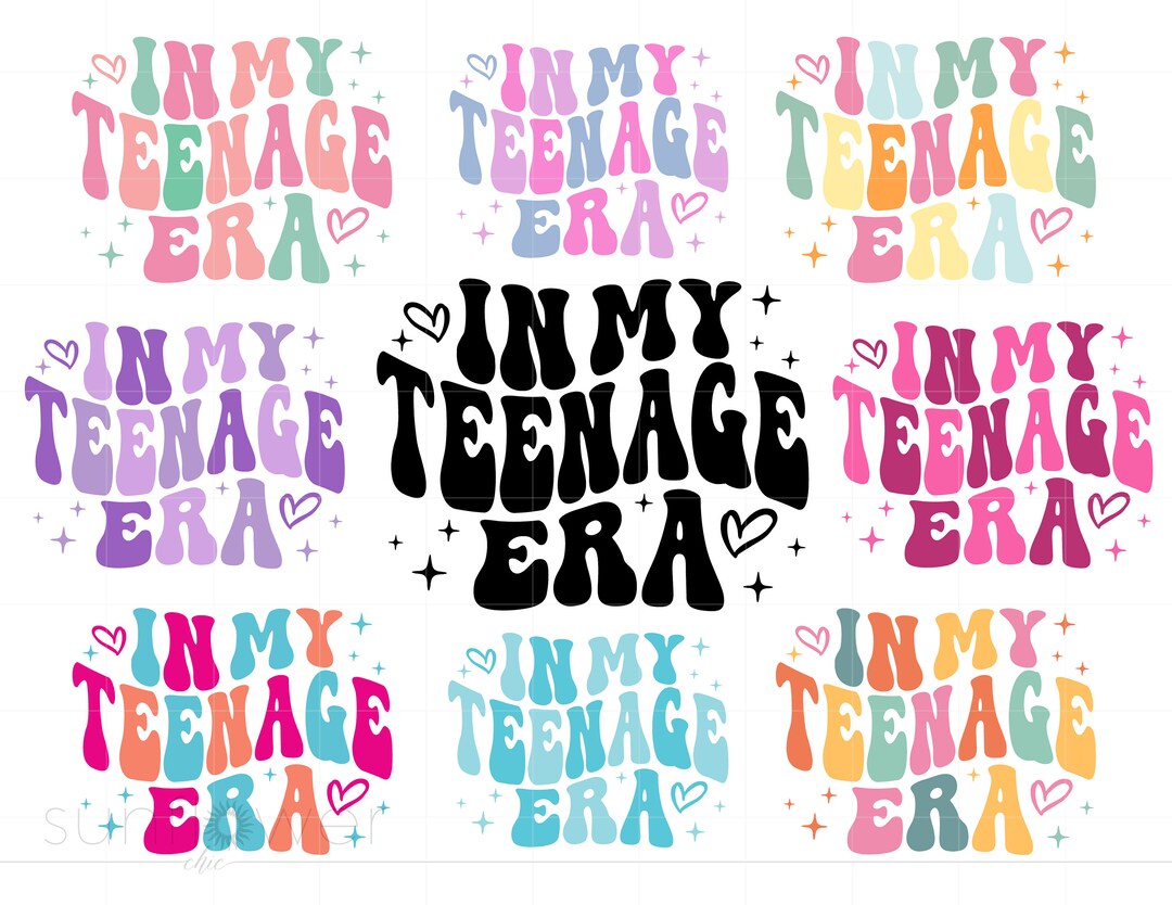 In My Teenage Era Svg Bundle, Groovy Letters Teen Shirt Svg, Art Design ...