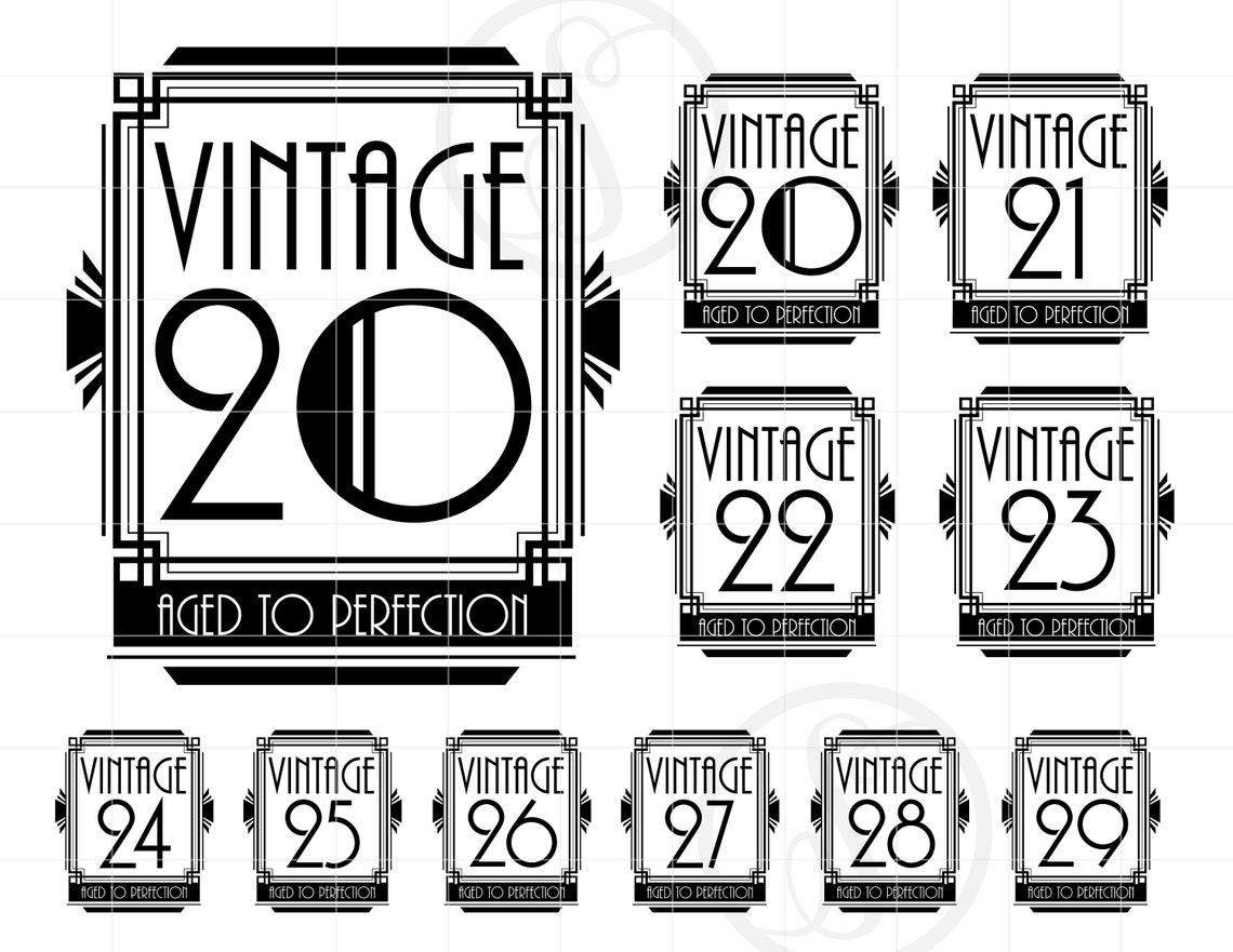 Art Deco Vintage 20-29 SVG Cut File for Cricut | Art Deco Vintage 20-29 ...