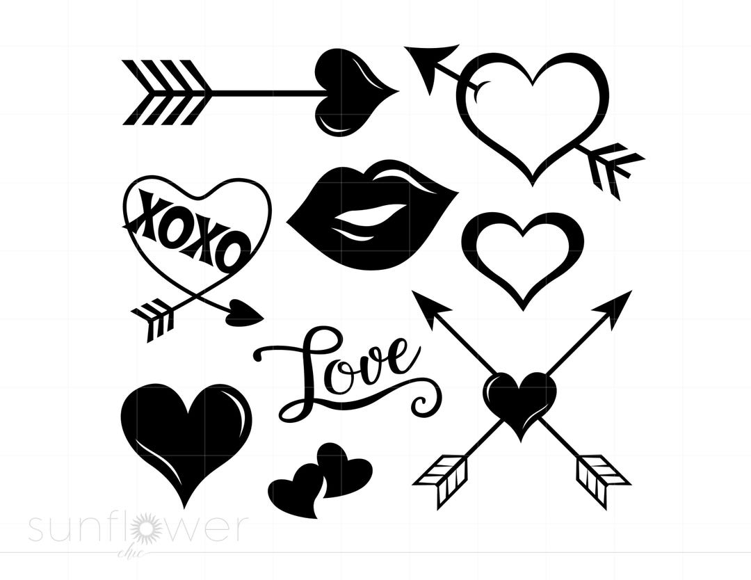 Valentines Svg Cut File Clipart Downloads | Love Svg Dxf Pdf Silhouette ...