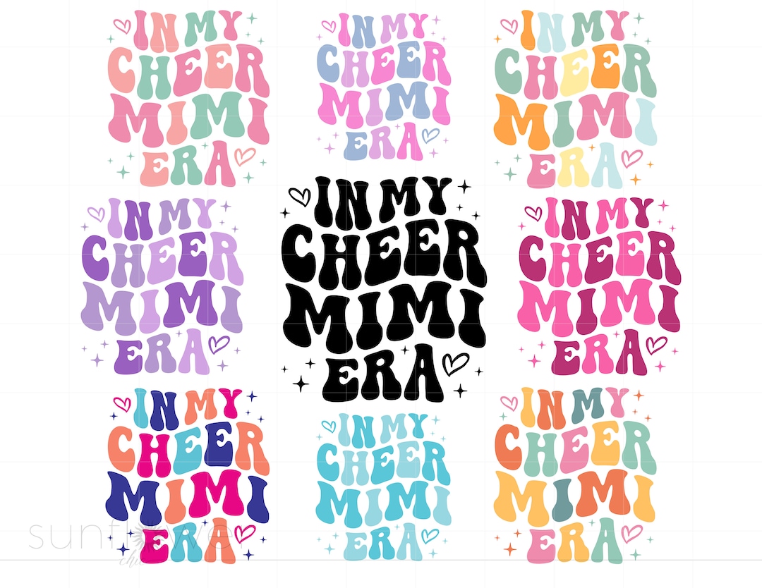 In My Cheer Mimi Era Svg, Groovy Letters Cheer Shirt Svg, Cheerleading ...