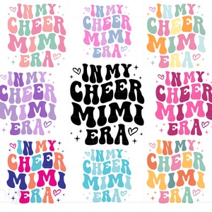 In My Cheer Mimi Era Svg, Groovy Letters Cheer Shirt Svg, Cheerleading ...