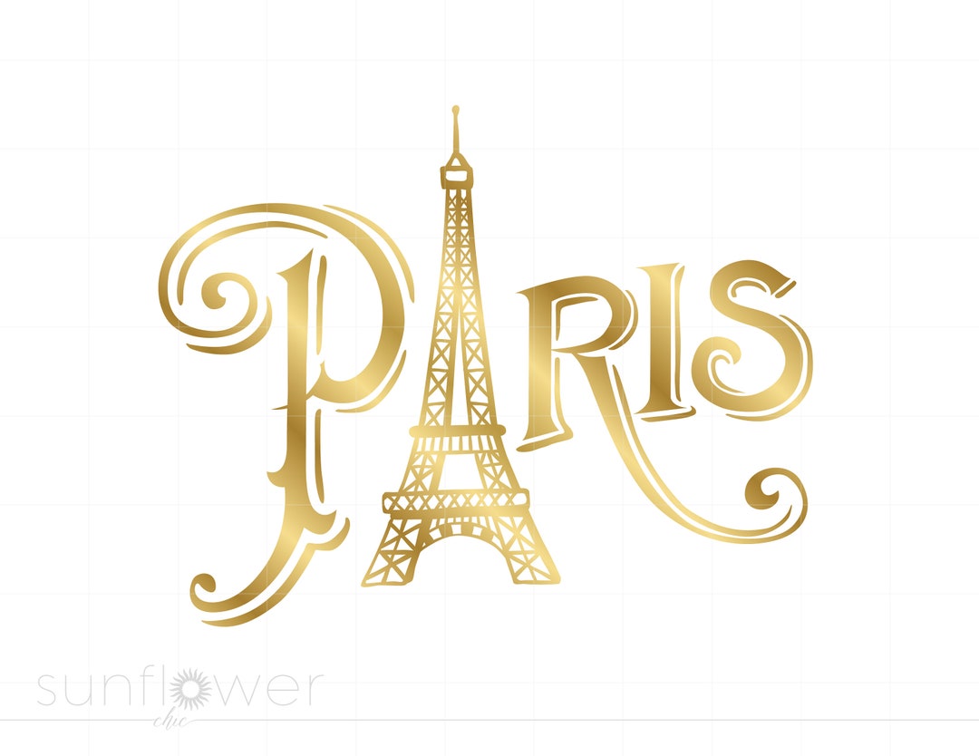 Gold Paris Shirt Art Svg Print and Cut, Gold Parisian Svg Png Jpg ...
