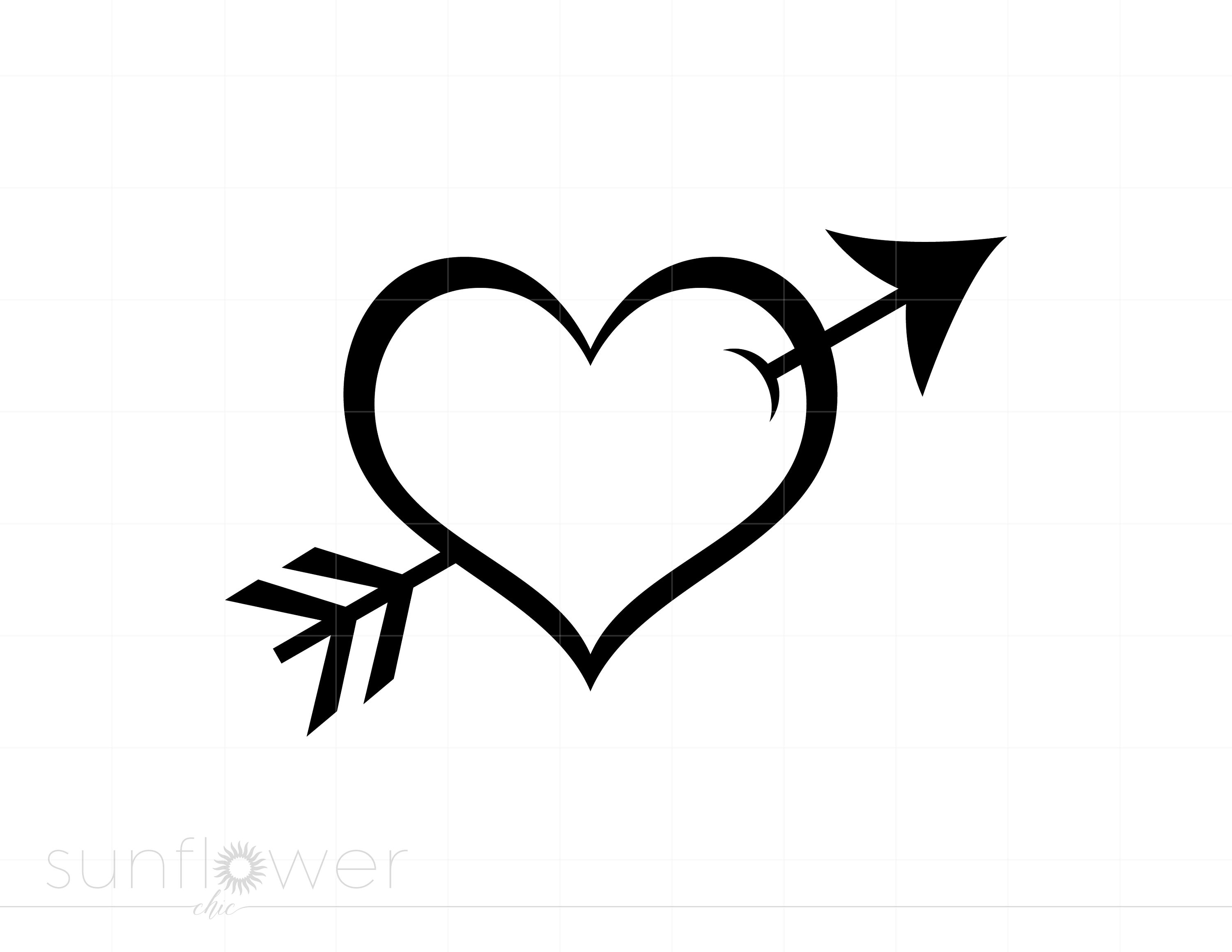 Corazón Con Flecha Clip Art Ilustración De Corazón Con Iconos De