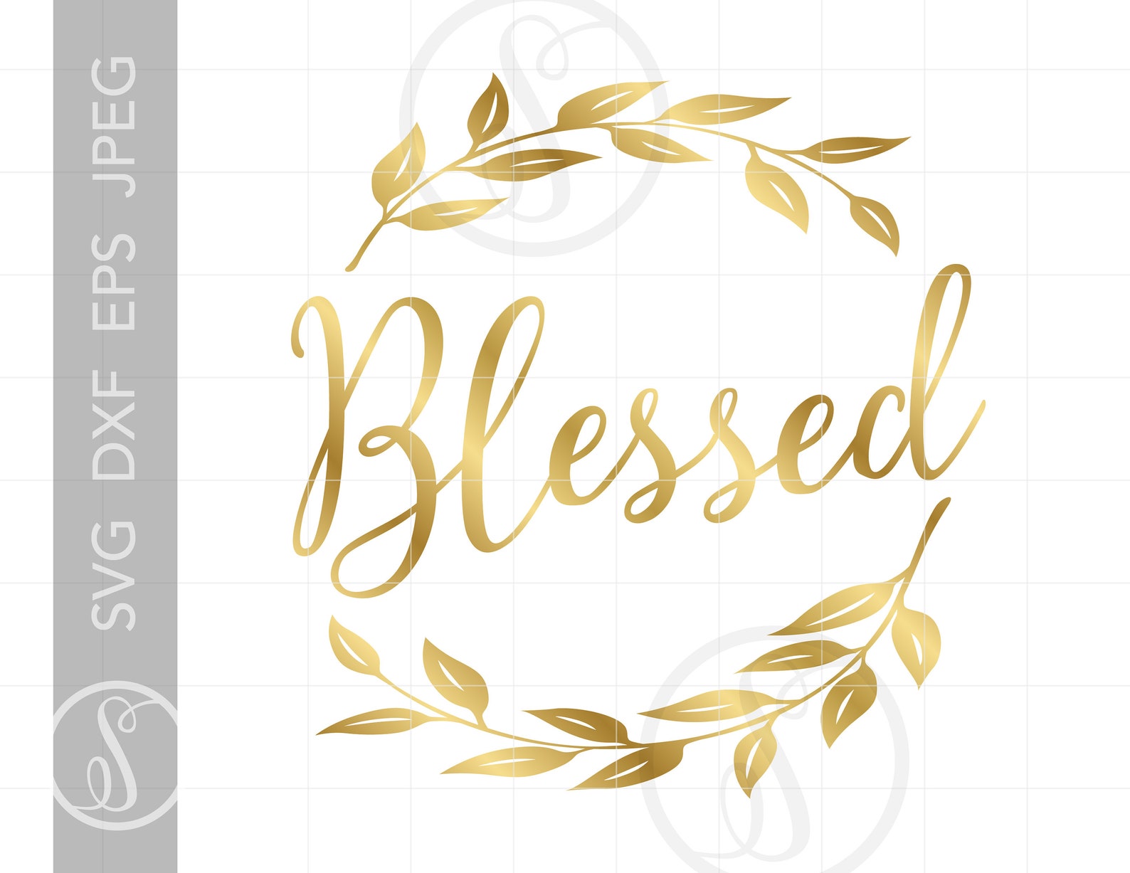 Gold Blessed SVG Blessed SVG Clipart Blessed Cut File for | Etsy