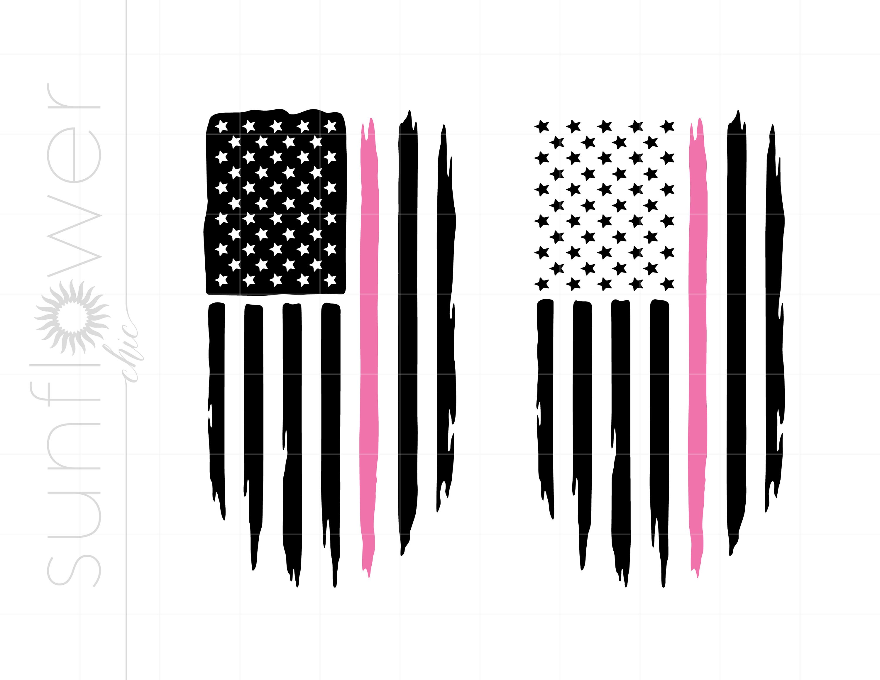 American Flag Svg Breast Cancer American Flag Svg Cut Files Etsy