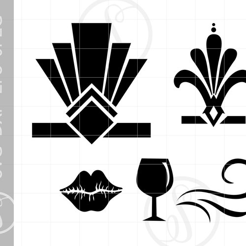 Art Deco SVG Dxf Eps Jpeg Downloads Art Deco Cut File Clipart - Etsy
