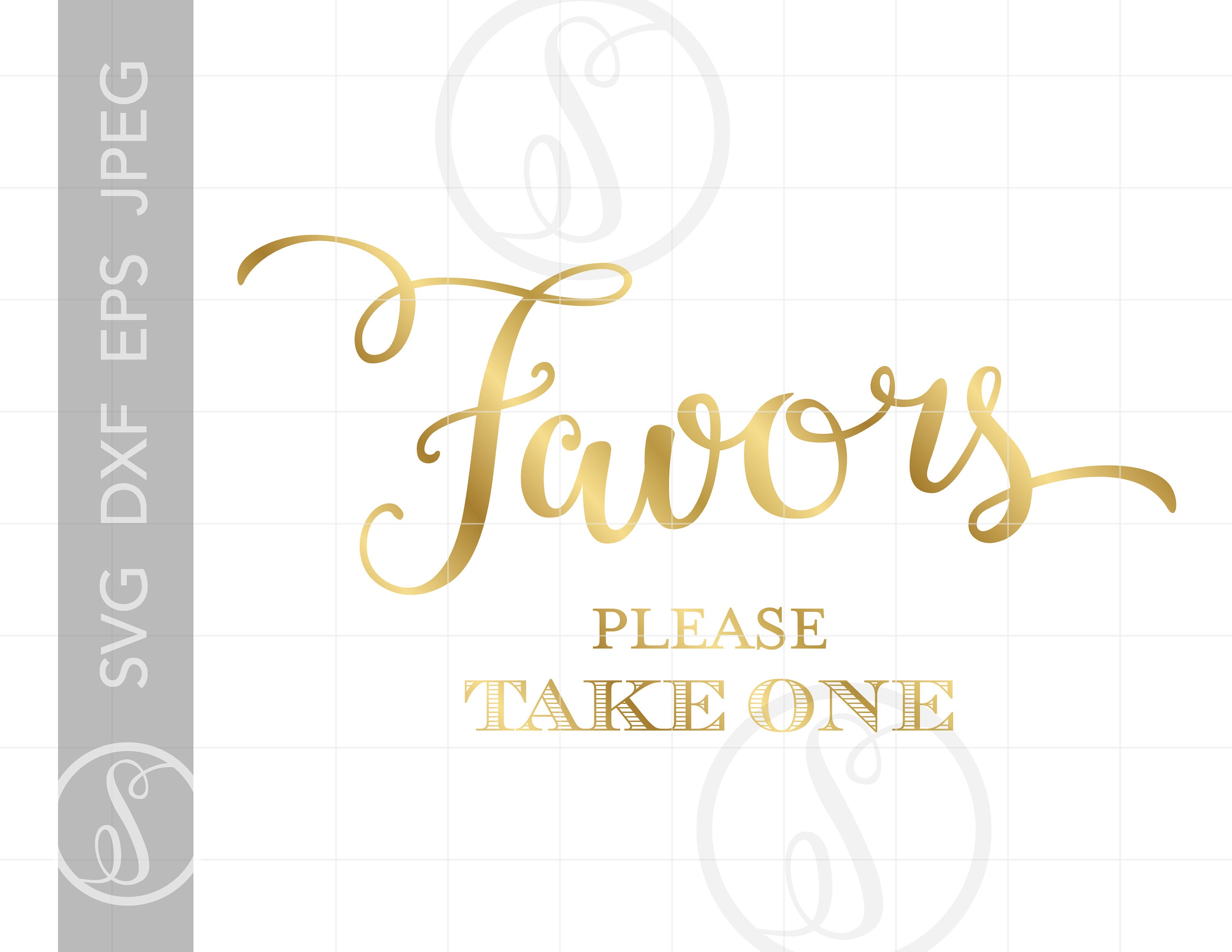 Gold Svg Cut Files | Favors Sign Art Svg Print and Cut | Party Favors ...