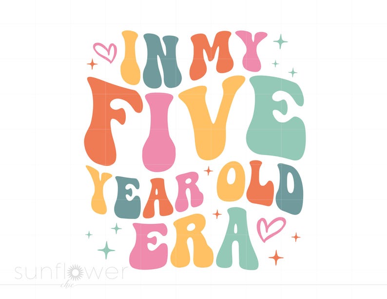 In My Five Year Old Era Svg, 5th Birthday Girl Svg Png, 5th Birthday ...