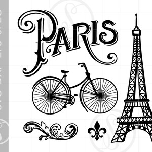 PARIS Svg Cut File Clipart Downloads Parisian Svg Dxf Pdf | Etsy