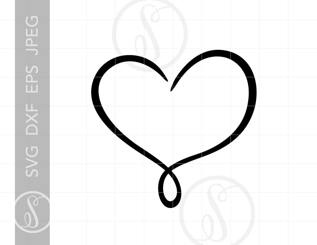 Hand Drawn Heart SVG Download | Vector Heart Outline Silhouette Cut ...