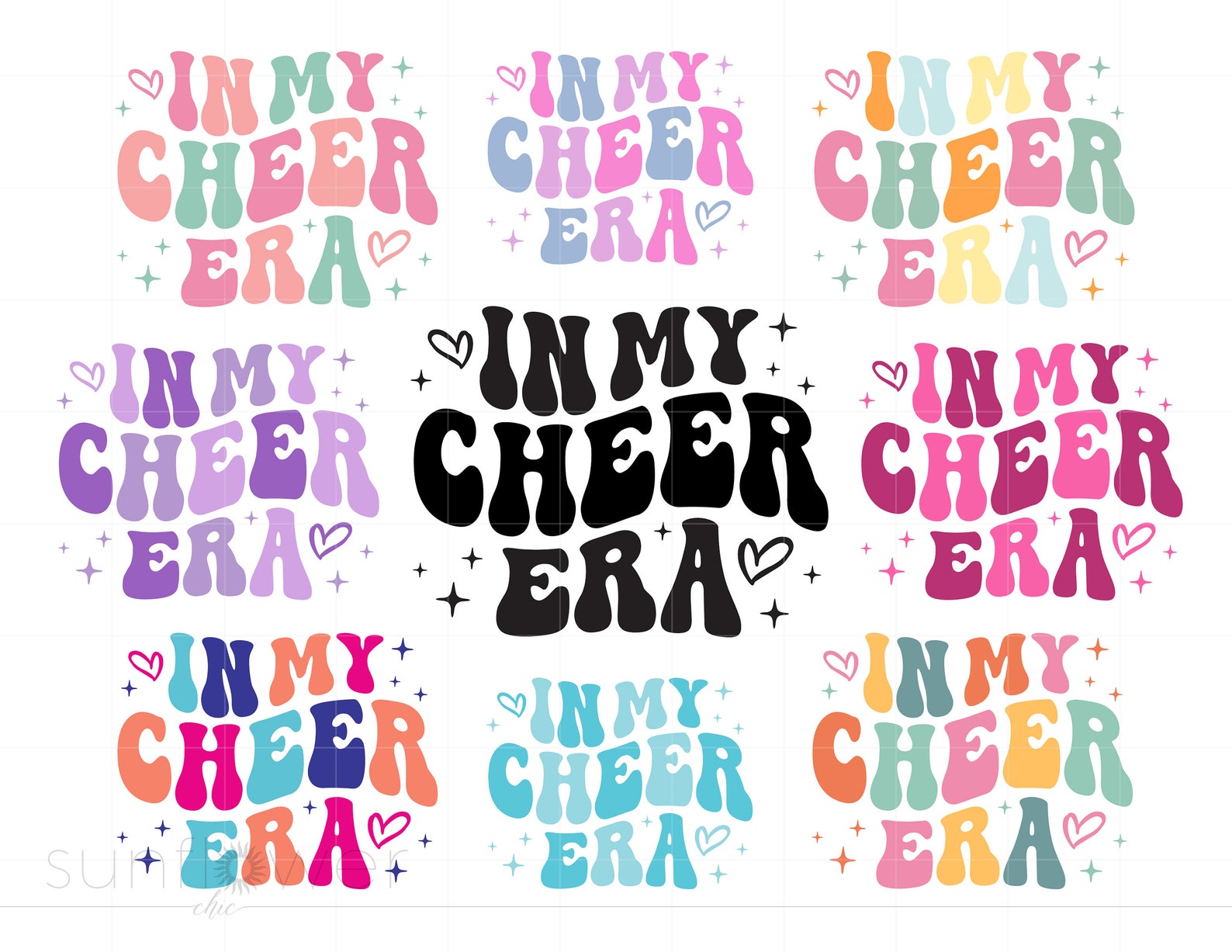 In My Cheer Era Svg, Groovy Letters Cheer Shirt Svg, Cheerleading Svg ...