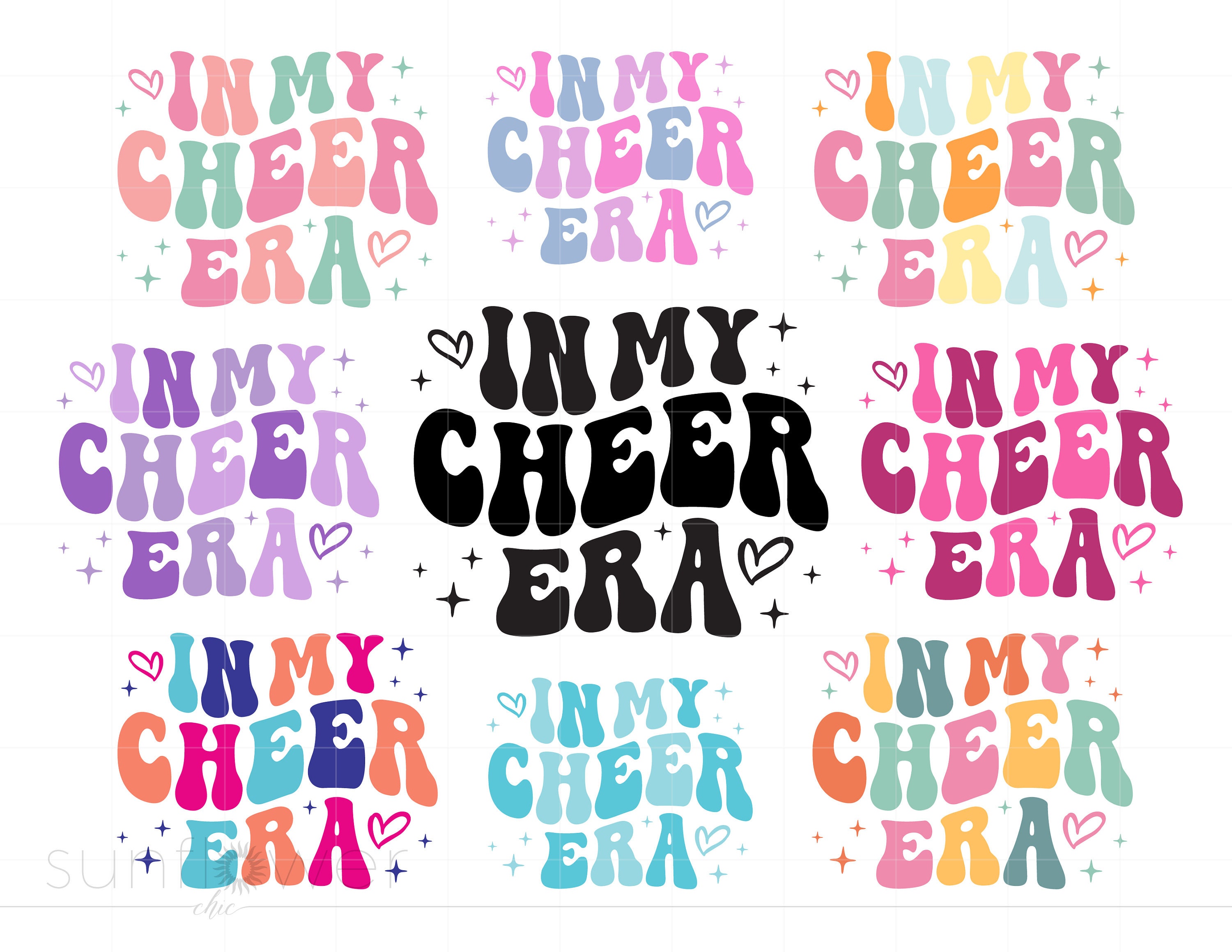 In My Cheer Era Svg, Groovy Letters Cheer Shirt Svg, Cheerleading Svg ...