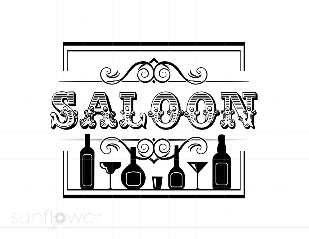 Saloon Sign Art SVG Design, Saloon Bar Sign Design Svg Dxf Pngcricut ...