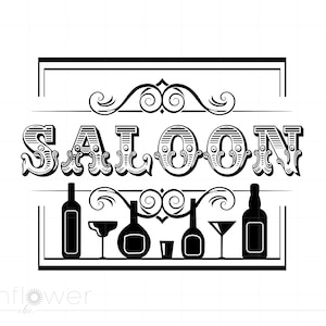 Saloon Sign Art SVG Design, Saloon Bar Sign Design Svg Dxf Pngcricut ...