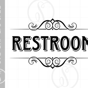 RESTROOM Sign Art SVG Design Restroom SVG Dxf Eps Restroom - Etsy