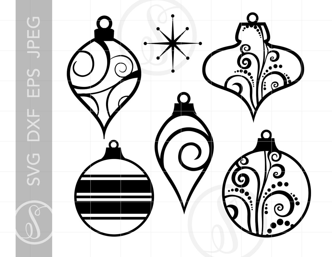 Ornaments Svg Cut File Clipart Downloads Christmas Svg Dxf | Etsy