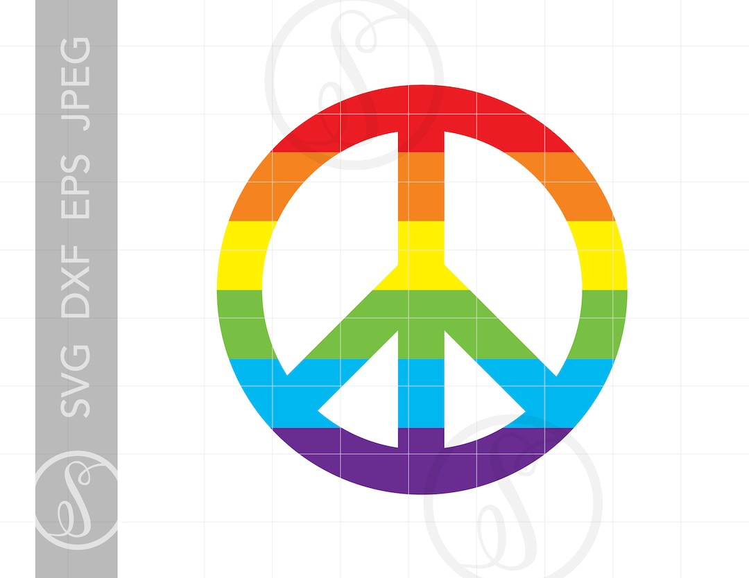 Rainbow Peace Symbol SVG | Peace Symbol Clipart | Peace Symbol ...