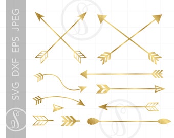 Gold Arrow Clip Art - Etsy