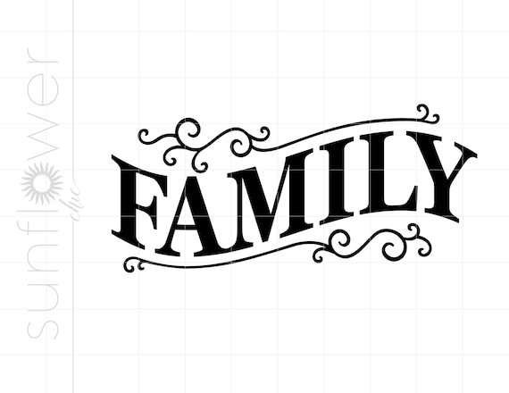 Family Sign SVG Family Clipart Family Silhouette Cut File | Etsy UK