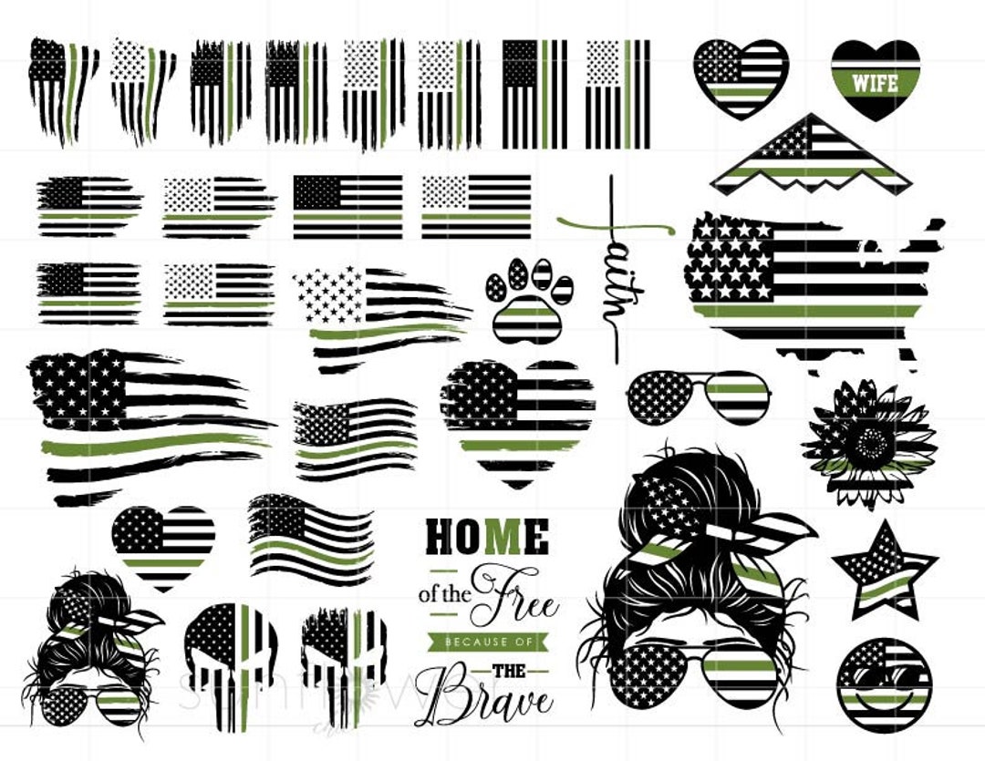 Military Svg Bundle | Military Flag Svg Cut Files | Military Wife Svg ...