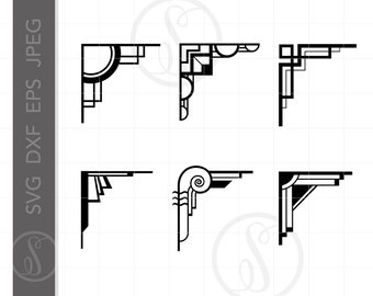 Art Deco SVG Dxf Eps Jpeg Art Deco Cut File Clipart Downloads | Etsy