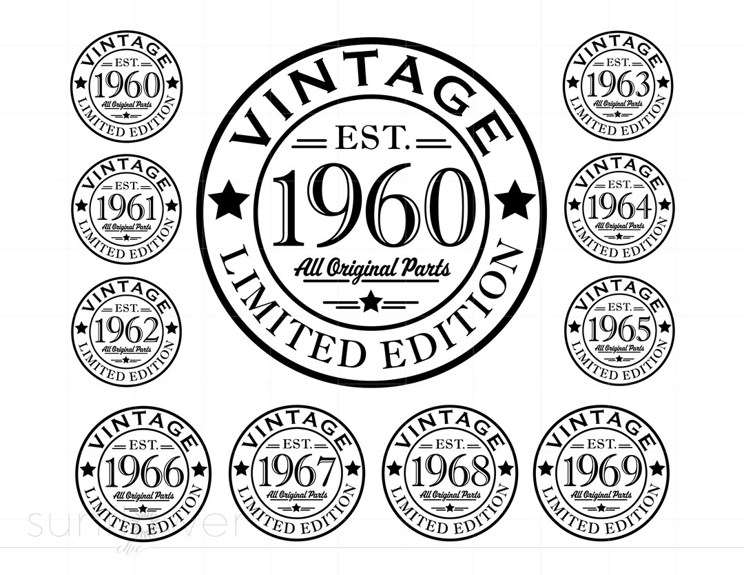 Vintage 1960's SVG Bundle, 1960-69 SVG Downloads, All Original Parts ...