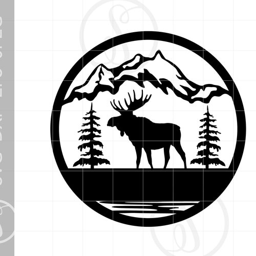 Moose Name Frame SVG Moose Silhouette Download Cut File - Etsy