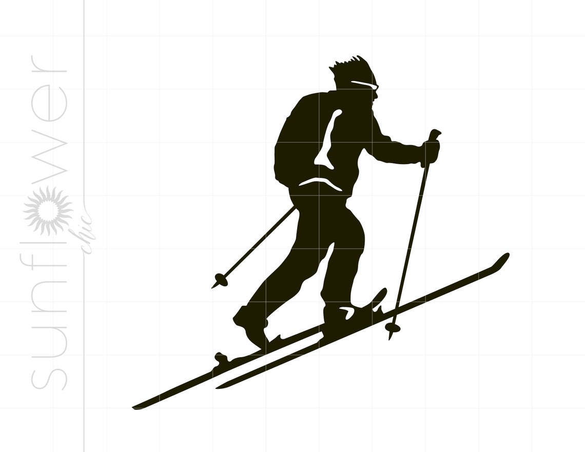 Snow Skier SVG Ski Touring Svg Cut File Clipart Ski Tourer - Etsy