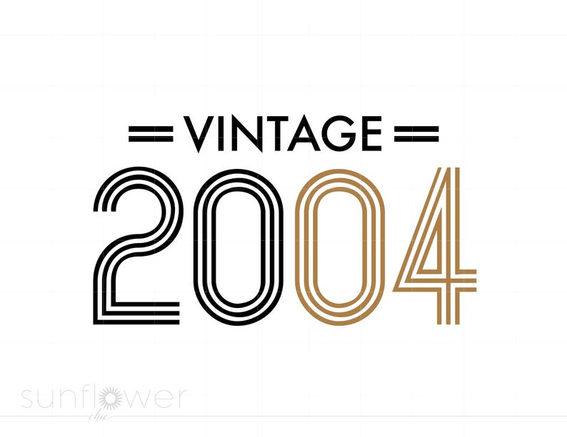 2004 Birthday Svg, Vintage 2004 SVG Clipart, Vintage 2004 Cut File for ...