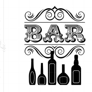 Party Bar Sign Art SVG Design | BAR SVG Dxf Eps Cut File Downloads ...