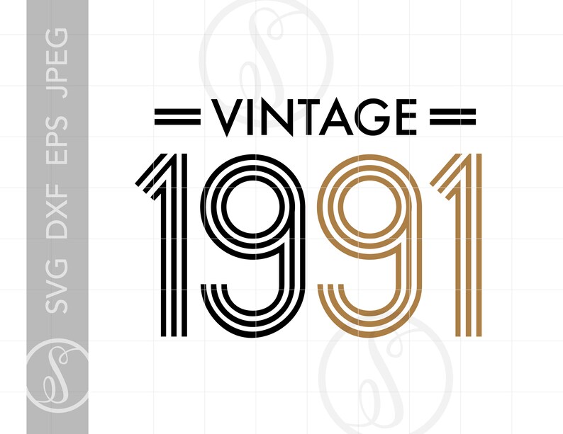 1991 Birthday SVG Vintage 1991 SVG Clipart Vintage 1991 - Etsy